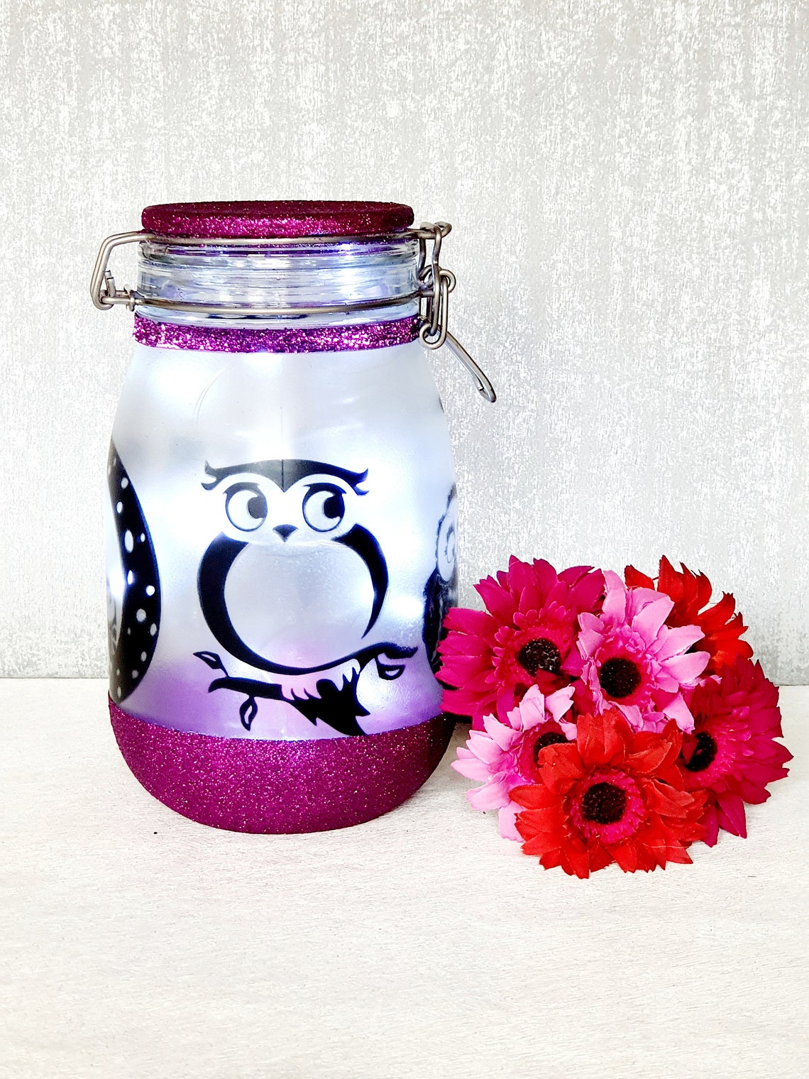 Owl Night Light Fairy Light up Jar Owl Lamp Owl Gift Owl - Etsy