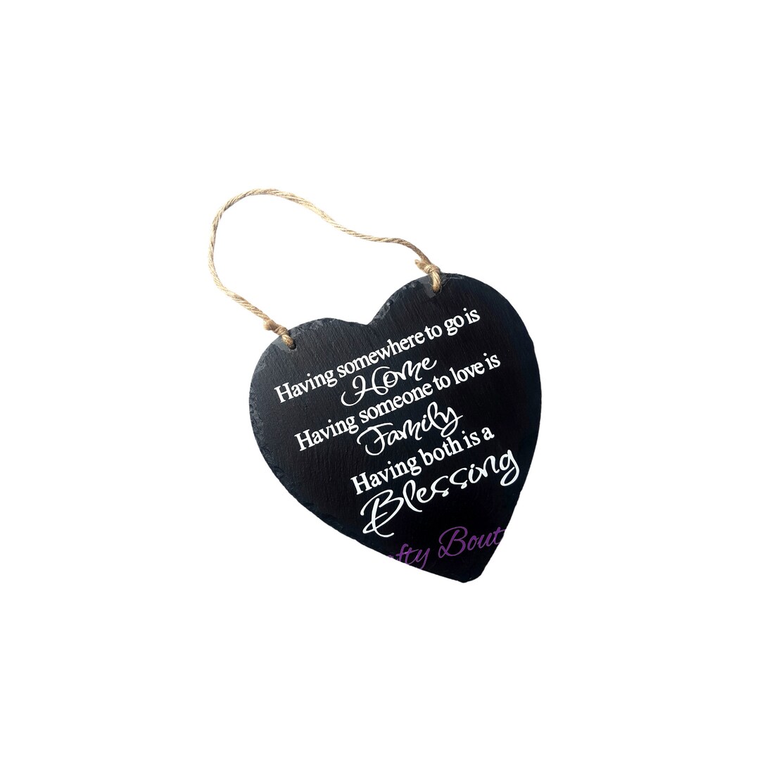 Large Heart Slate Wall Sign-heart Family Plaque - Etsy UK