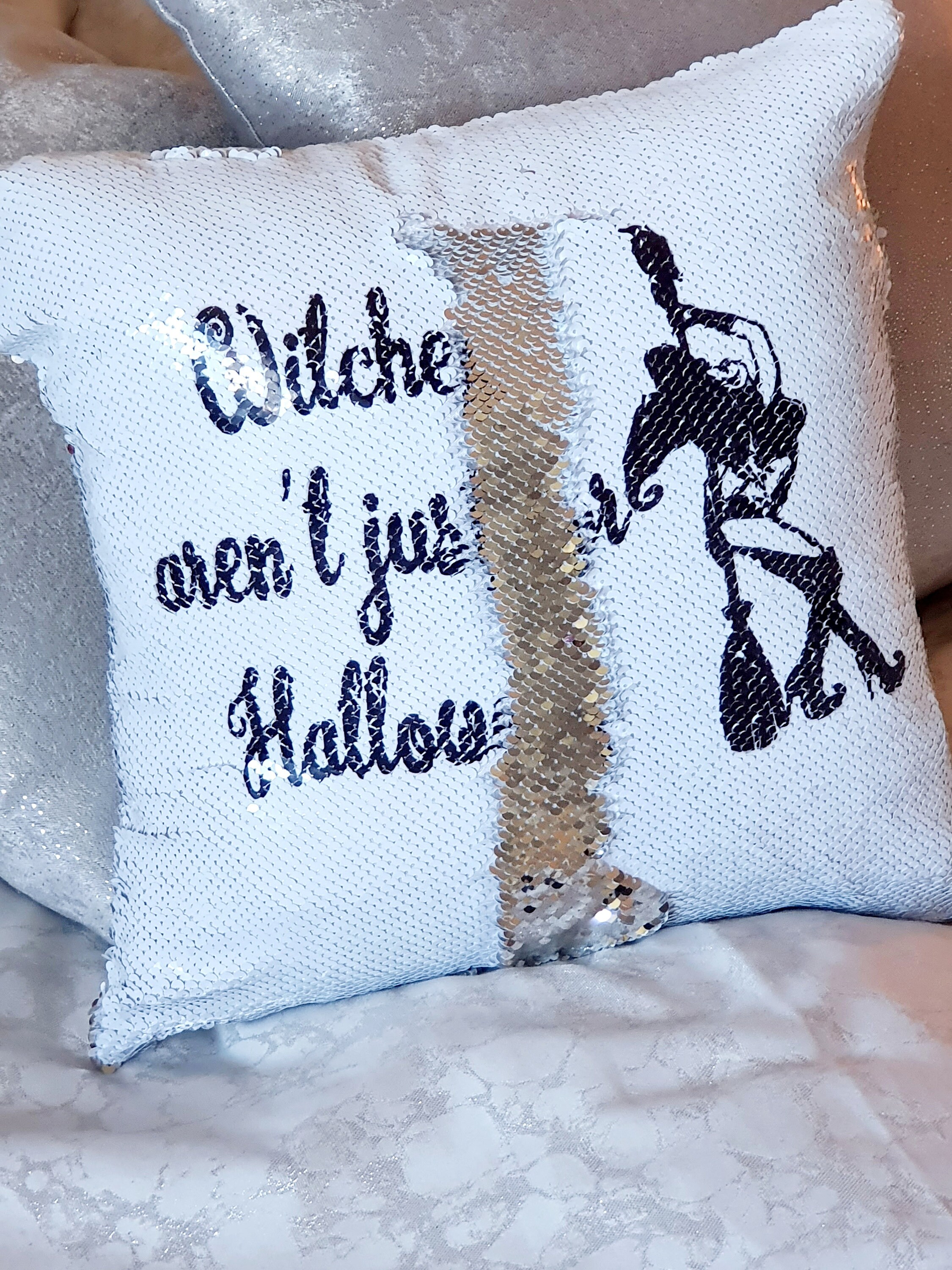 Cheeky Witch Reversible Sequins Cushion-cheeky Witch Decor - Etsy UK