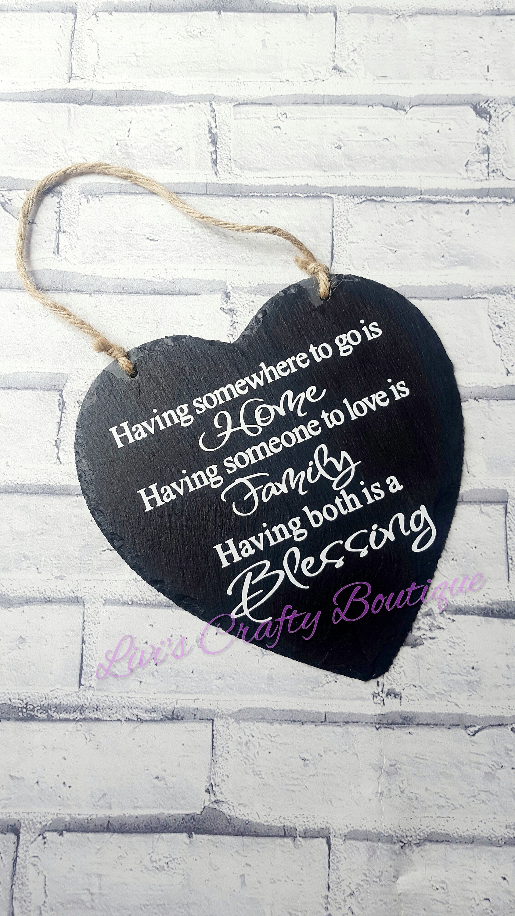 Large Heart Slate Wall Sign-heart Family Plaque - Etsy UK