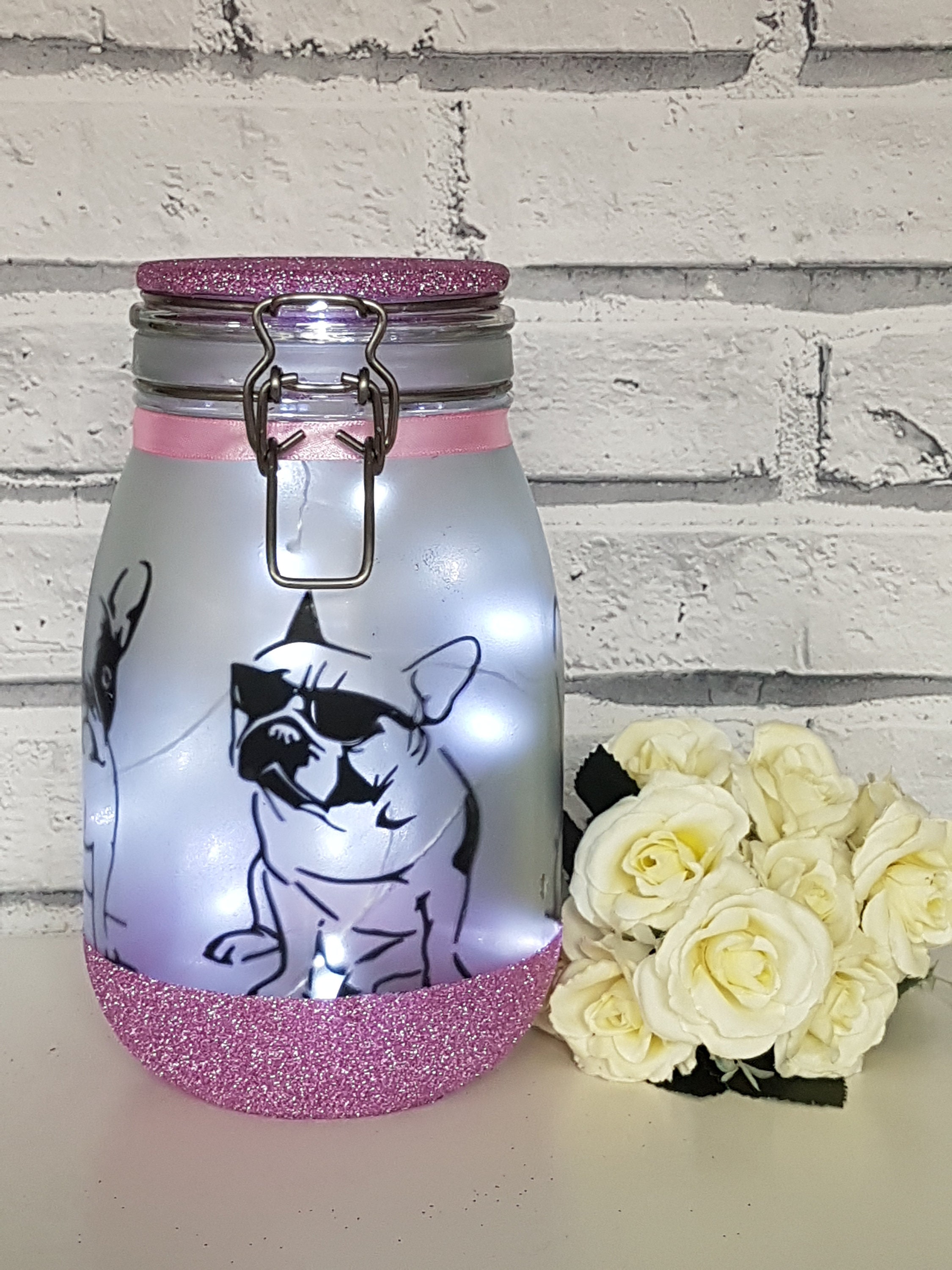 French Bulldog Night Light Fairy Light Up Jar French Bulldog - Etsy 日本
