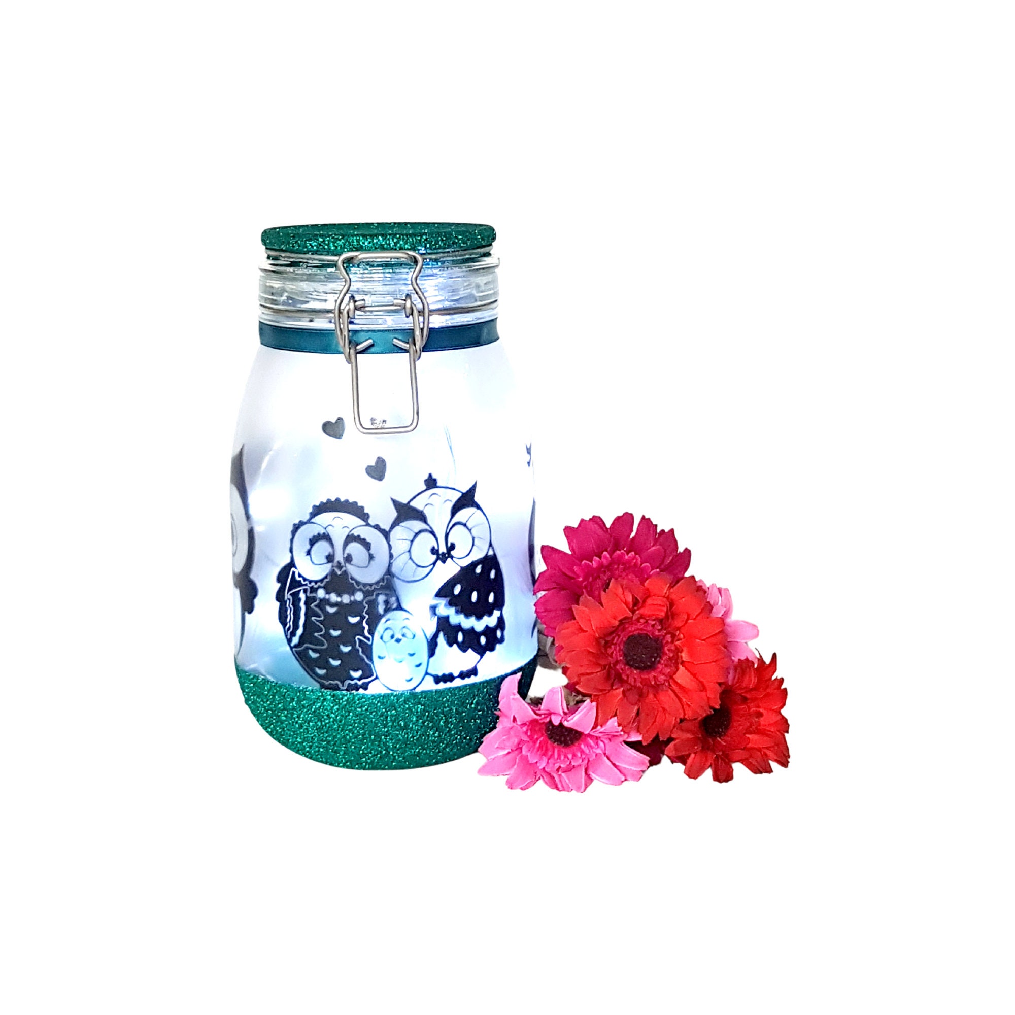 Owl Night Light, Fairy Light up Jar, Owl Lamp, Owl Gift, Owl Light, Owl ...