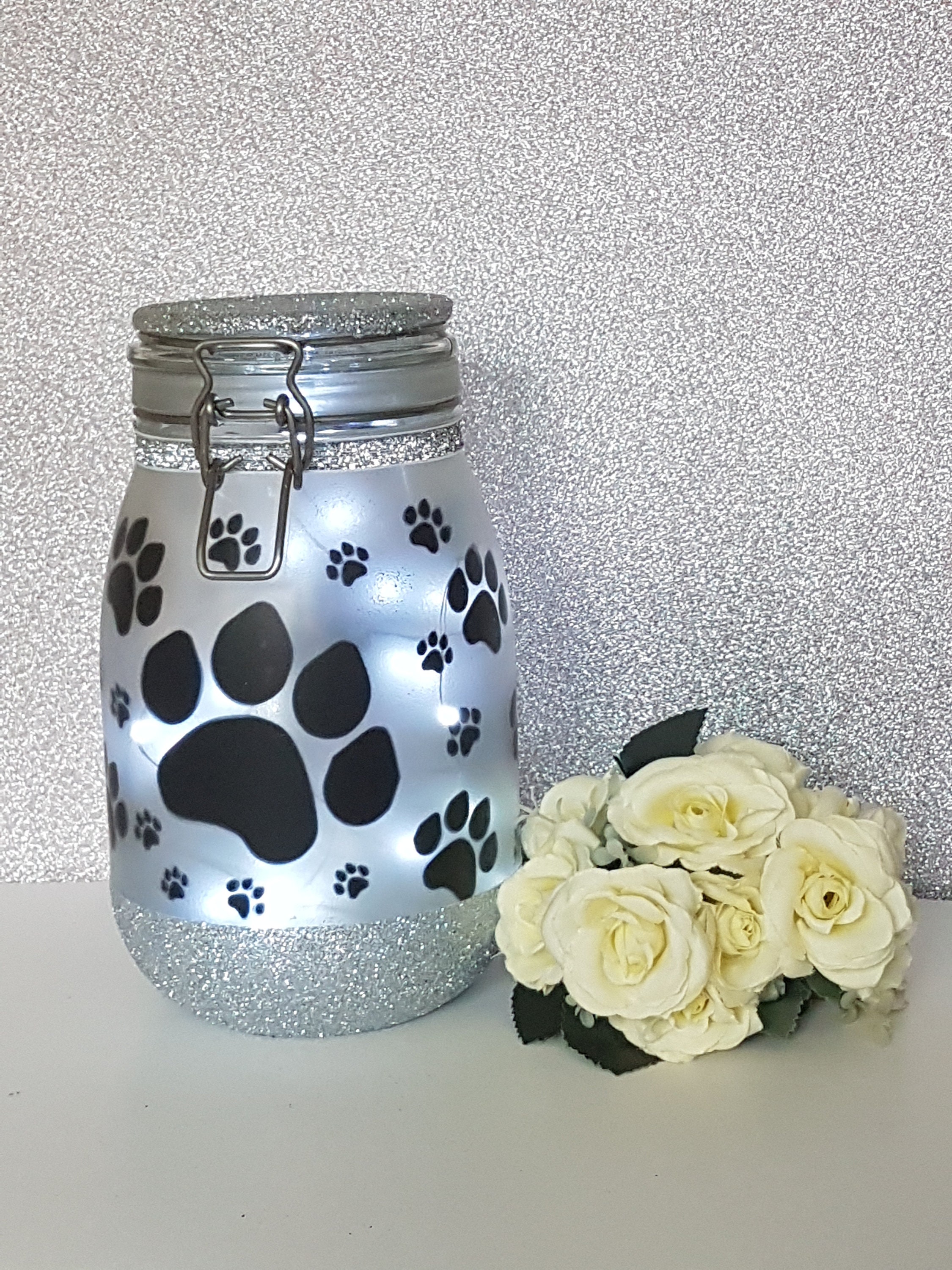 Paw Print Night Lightfairy Light up Jar Paw Decor Paw Print | Etsy