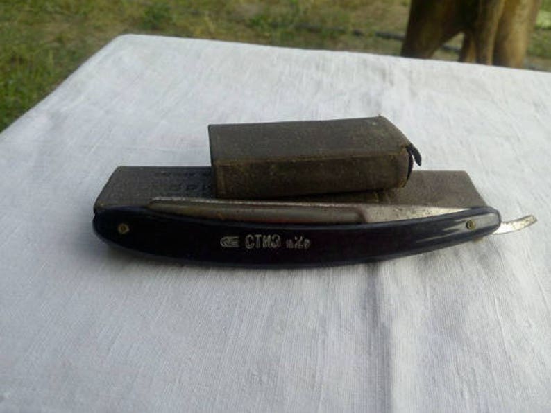 Vintage Soviet Straight Razor Old Soviet Razor Number 9 Vintage Russian ...