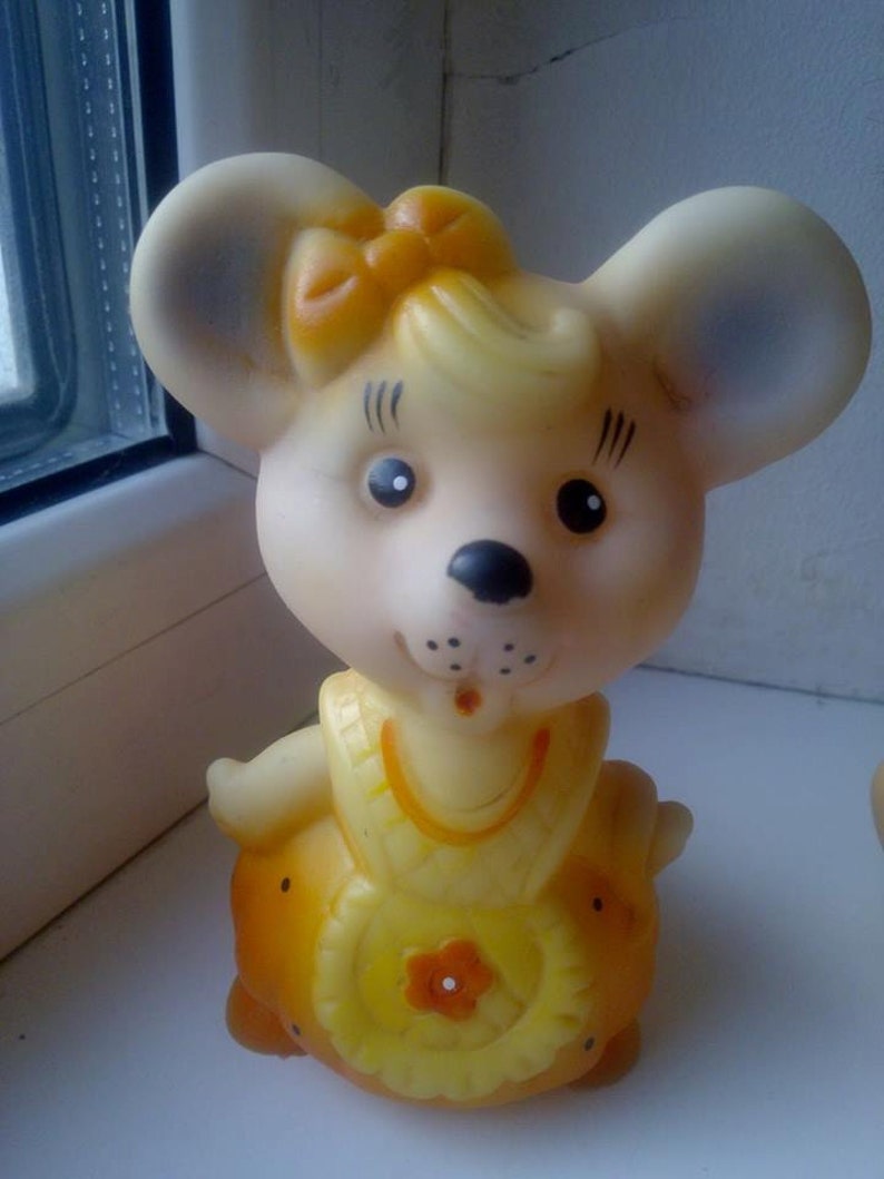 Vintage USSR Rubber Toy Monkey Mouse 1970s Soviet Monkey and | Etsy