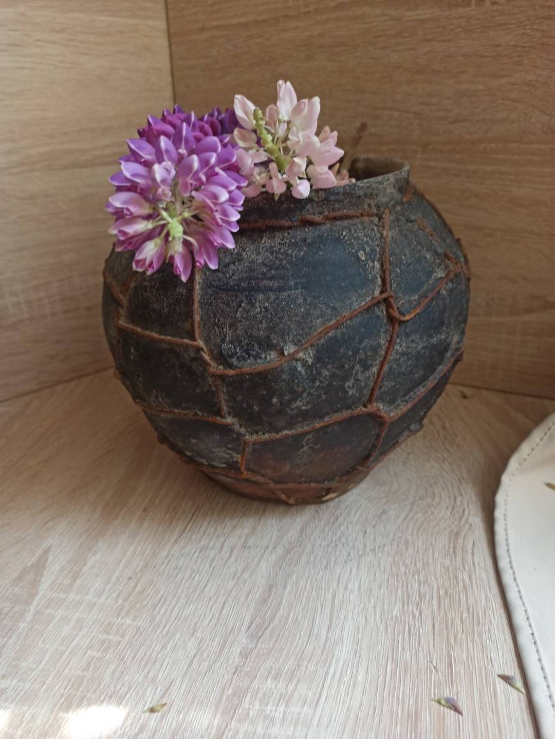 Black Vintage Clay Vessel Large Wide Pot Antique Clay Bowl | Etsy