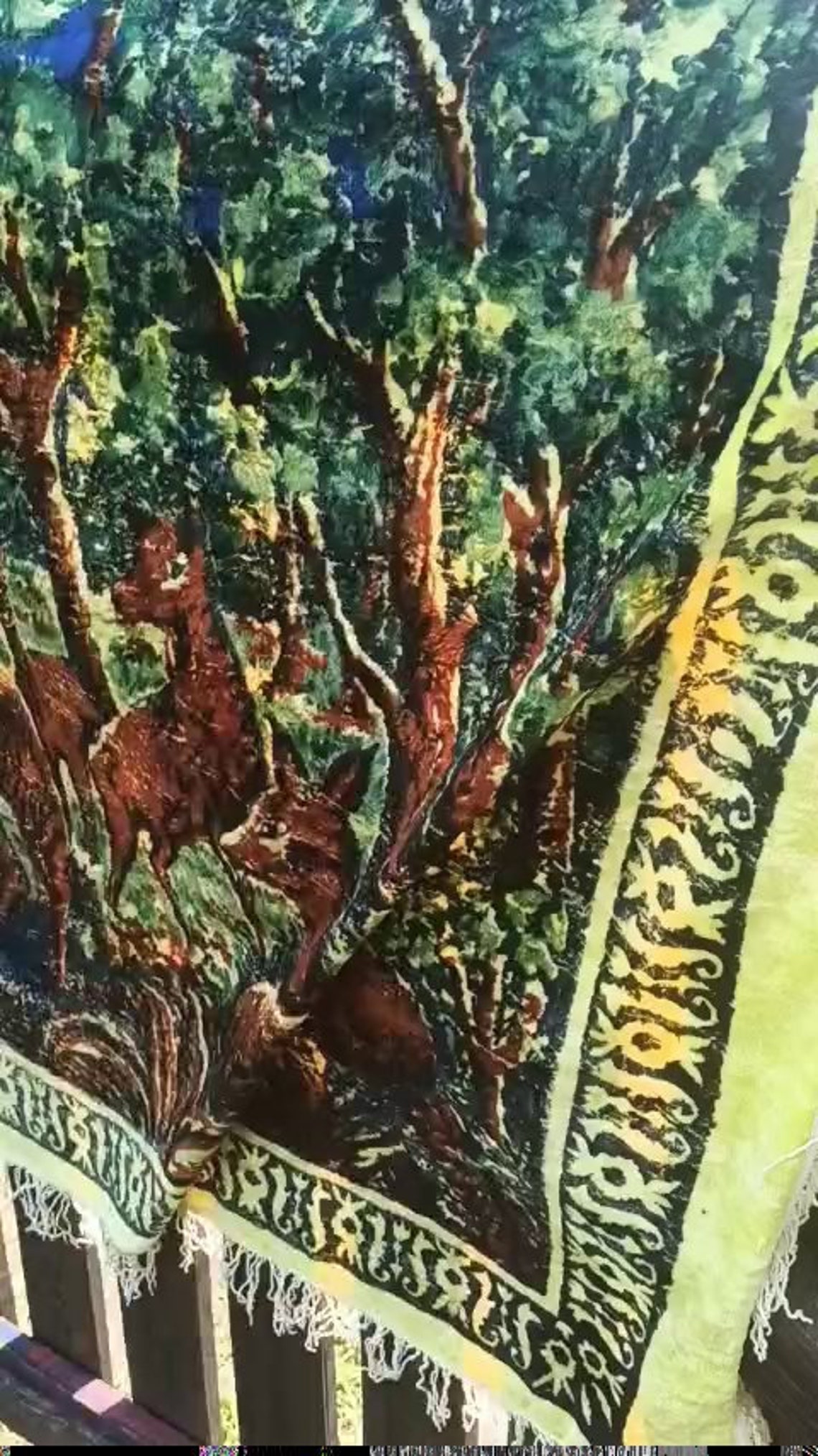 Vintage Hanging Deer in the Woods Large Carpet Tapestry Print - Etsy