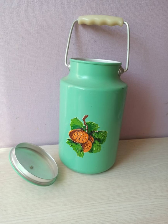 Еnamelling Vintage Green Milk Cans Milk Pail Green Aluminum | Etsy
