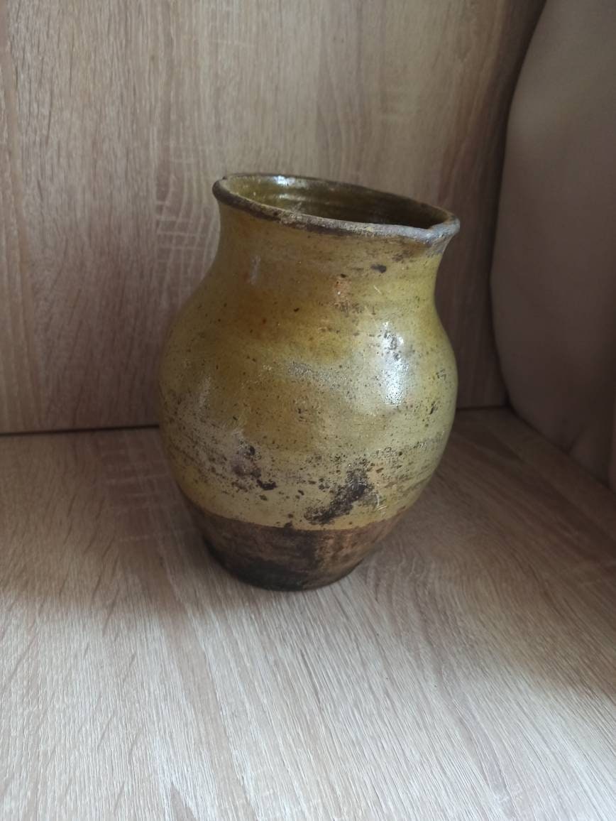 Vintage clay vessel Antique clay pot Rustic ceramic bowl | Etsy