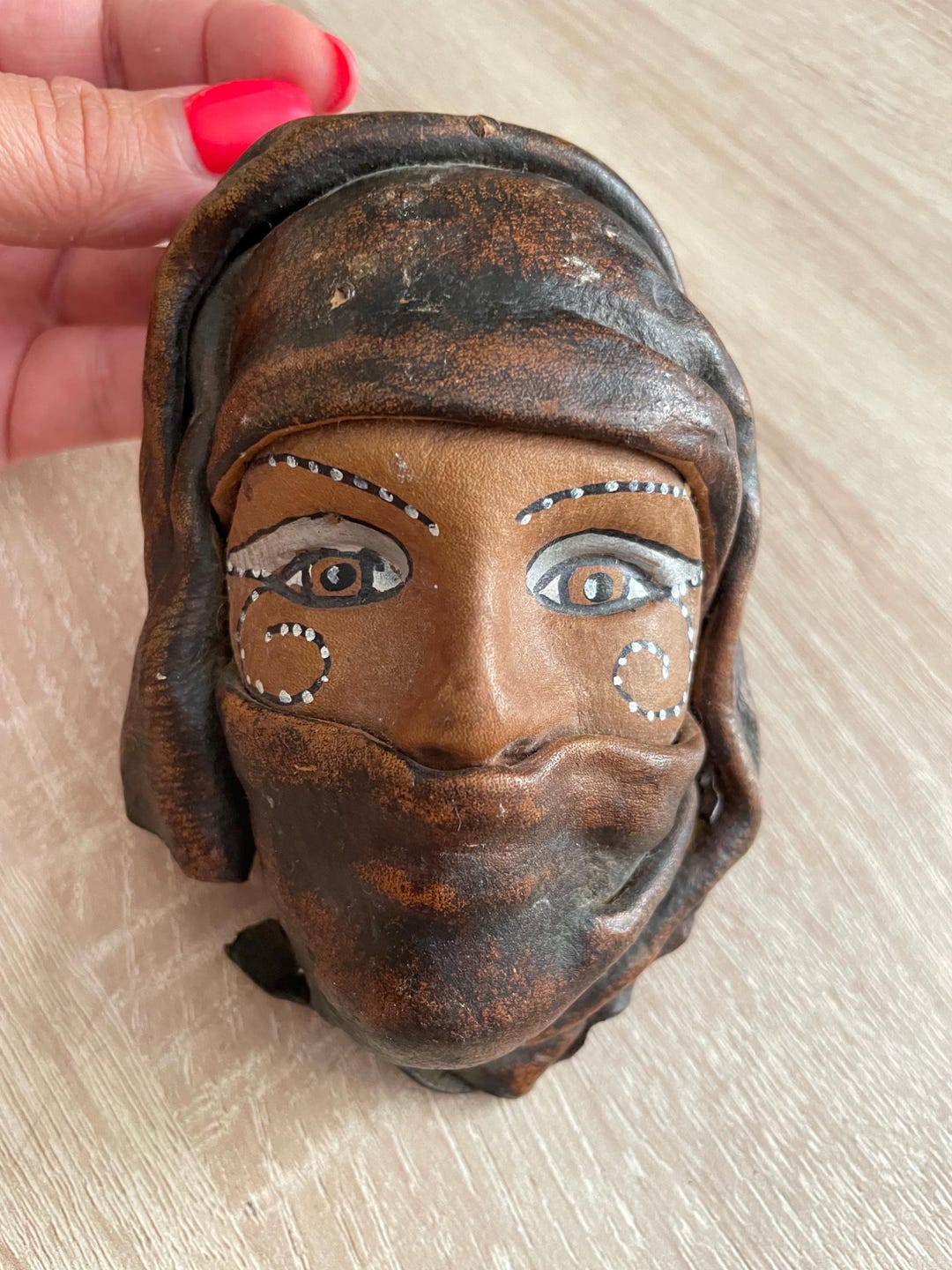Vintage Decorative Face Mask of a Tuareg Woman, Handmade in Leather ...