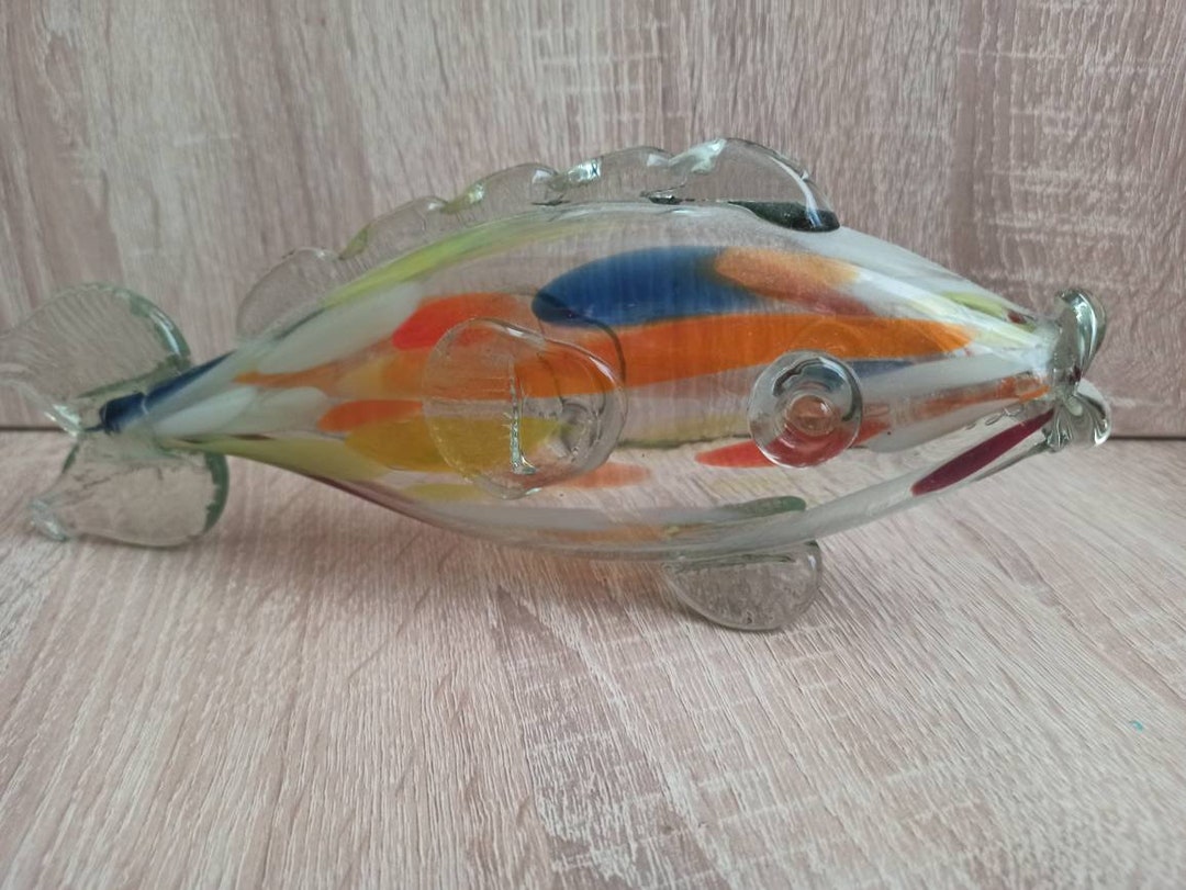 Beautiful Hand Blown Murano Glass Fish - 1960s Сolored Glass Fish ...