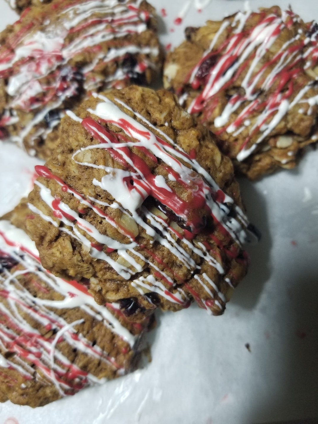 Oatmeal Cranberry Almond Drizzle Cookies Diabetic Chocolate Drizzle ...