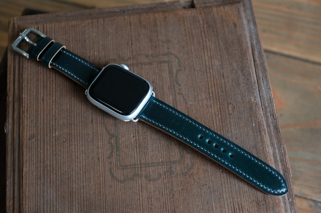 Horween Shell Cordovan Horween Cordovan Watchstrap Navy Blue 20mm - Etsy