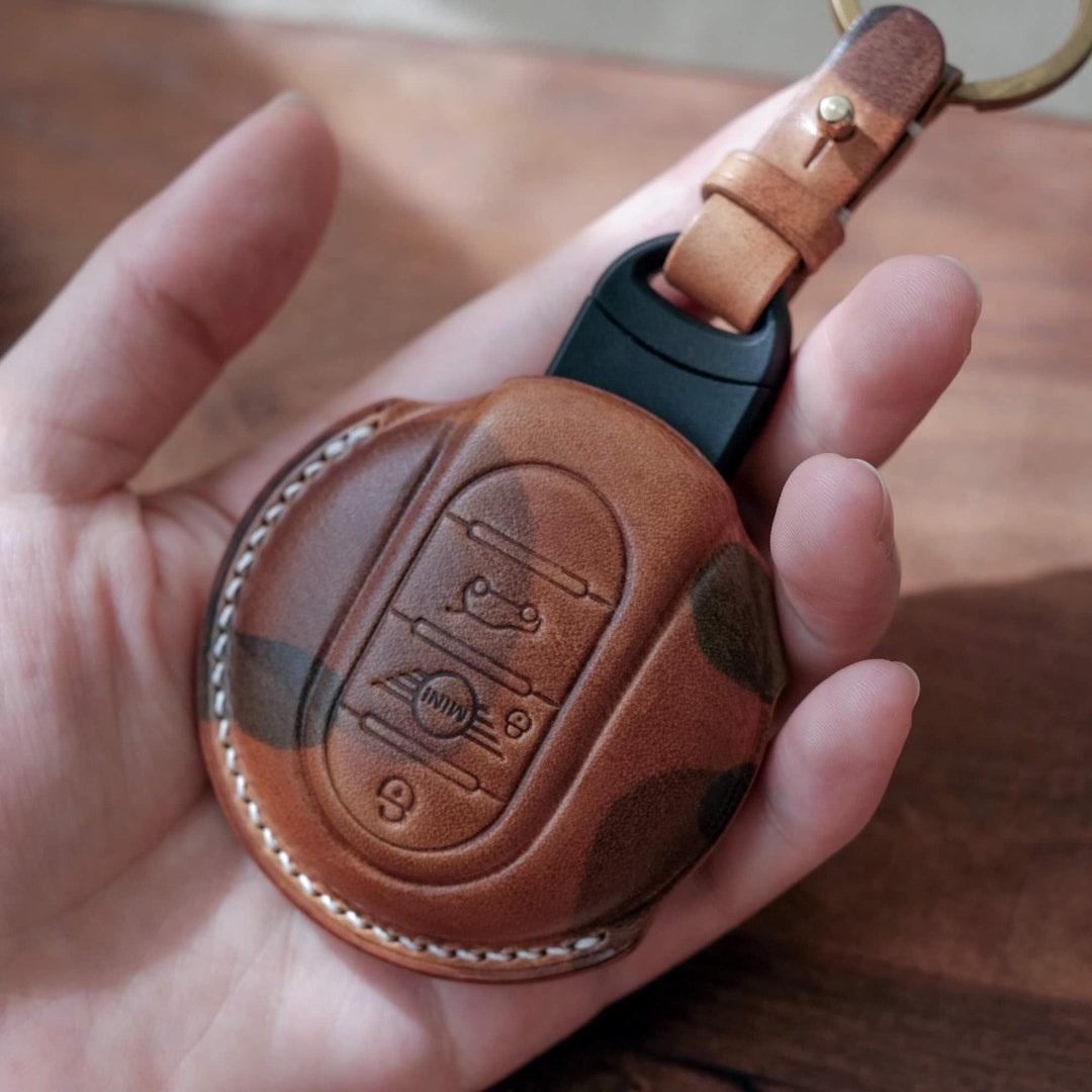 Handmade Leather MINI Cooper JCW Car Key Case.leather Car Key Fob Cover ...
