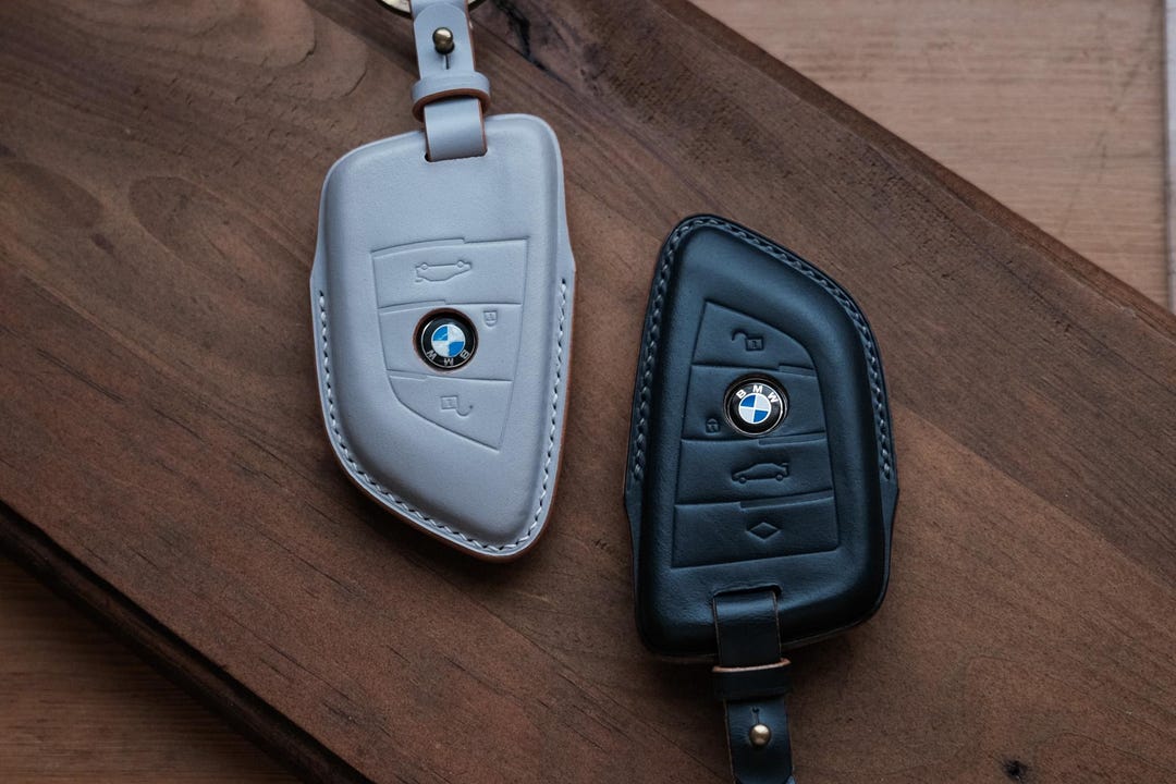 Handmade Leather BMW Car Key Case.leather Car Key Fob Cover, Remote Key ...