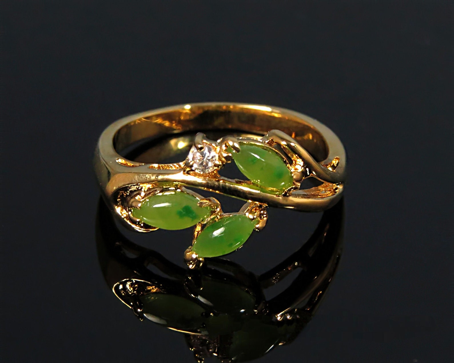 Anillo de jade verde anillo de jade real anillo de jade | Etsy