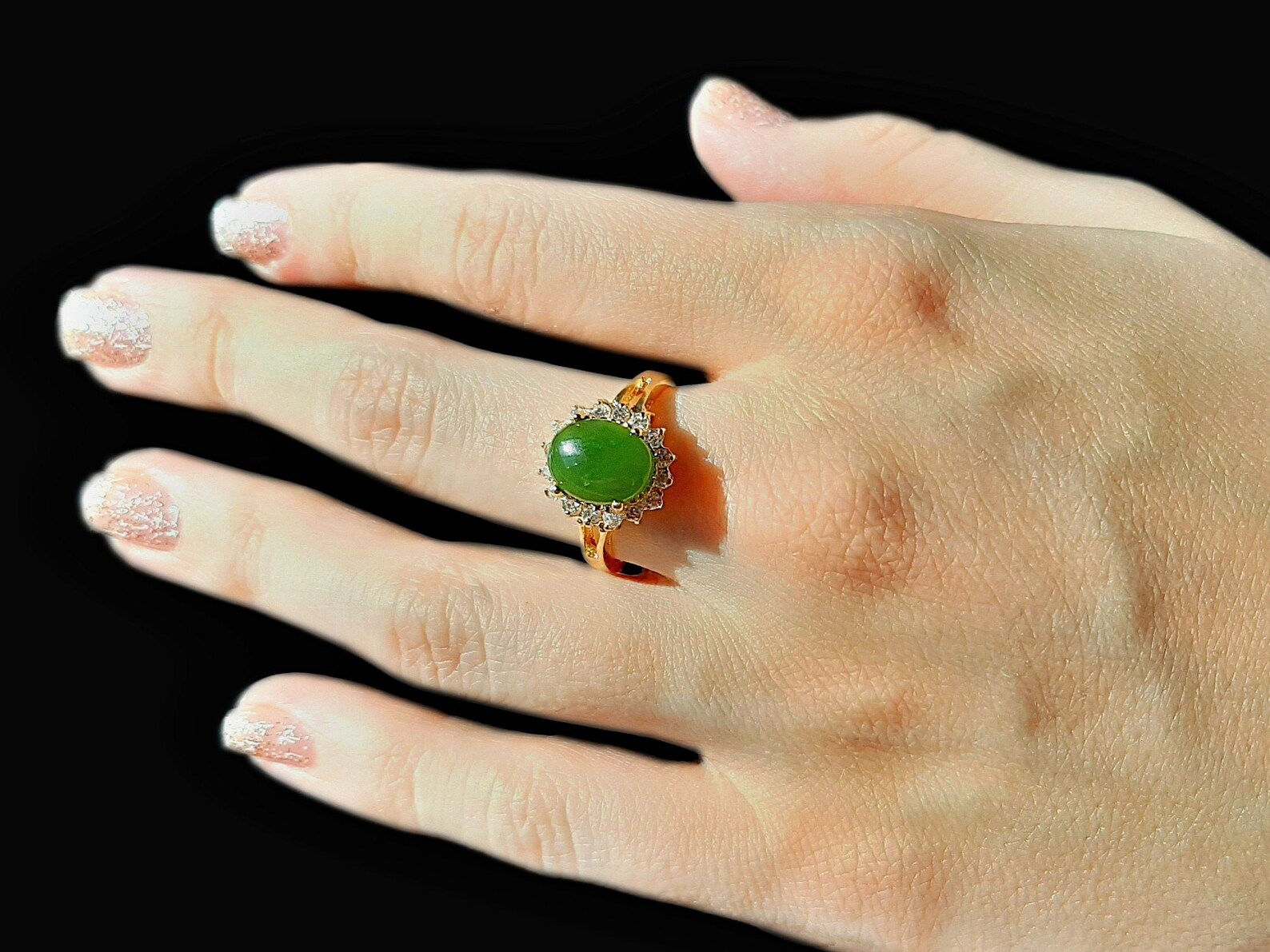 Gold Jade Ring Real Jade Ring Jade Ring Women Green Jade | Etsy