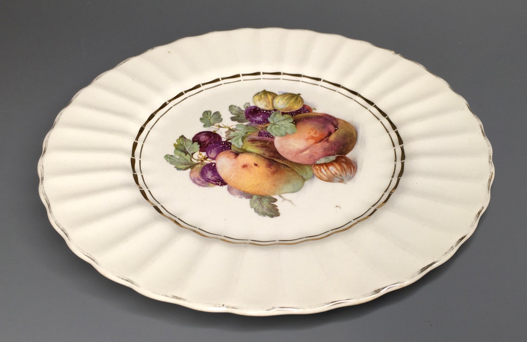Peach and Fruit Design With Gold Trim - Wade Pottery - 1960s Dinner ...