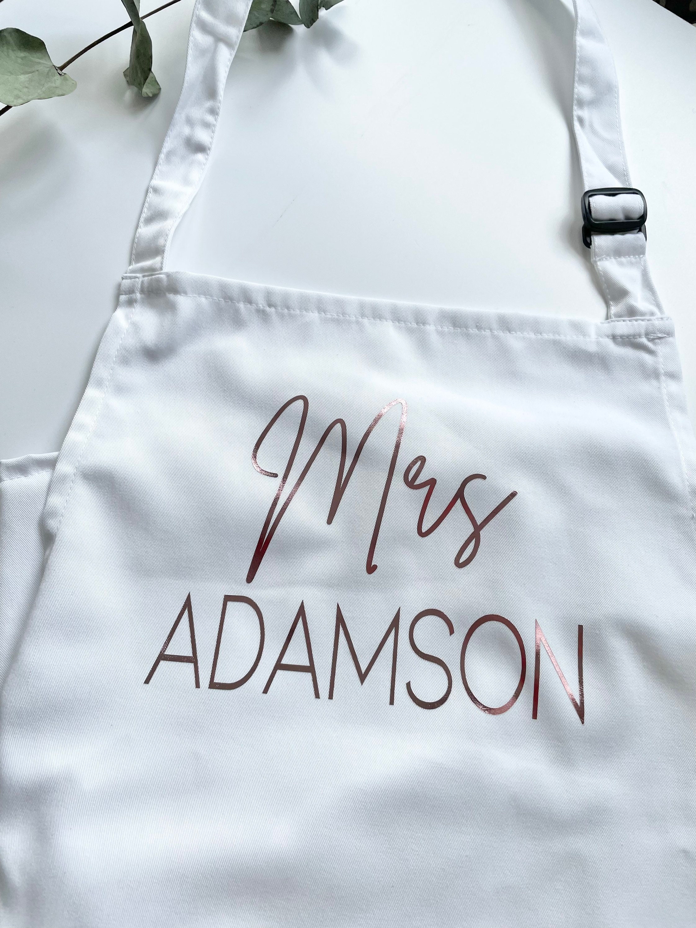 Wedding day apron personalised white aprons for bride and | Etsy