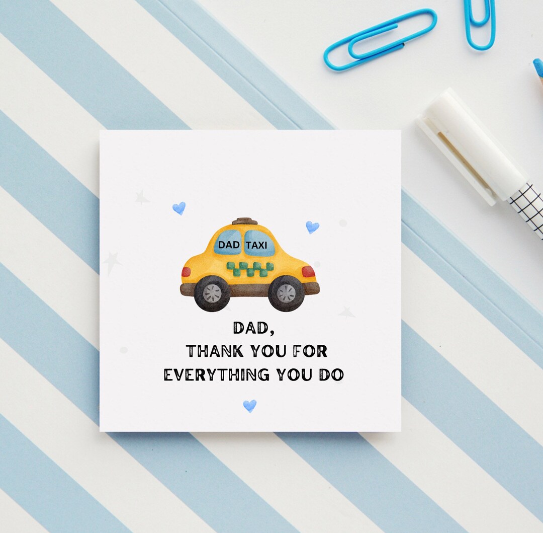 Dad Taxi Card Fathers Day Card for Dad Thank You for - Etsy