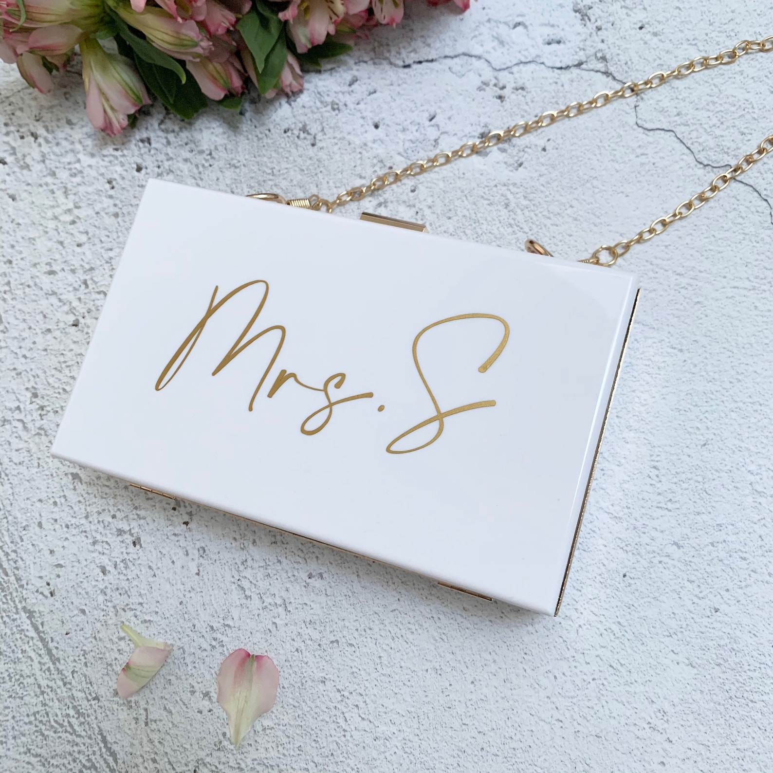 Bride Handbag, White Bridal Clutch Bag, Personalised Clutch Bag ...