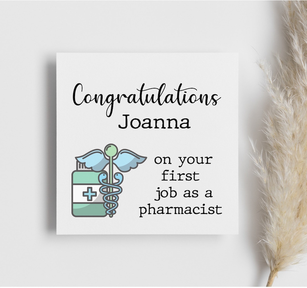 Congratulations on First Pharmacist Job, Personalised Pharmacist Card ...