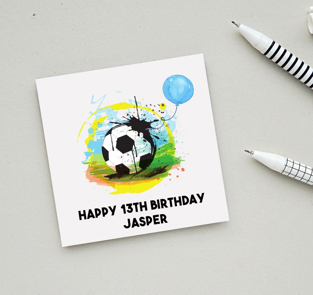 Personalised Football Birthday Card for Children, Teens and Adults ...