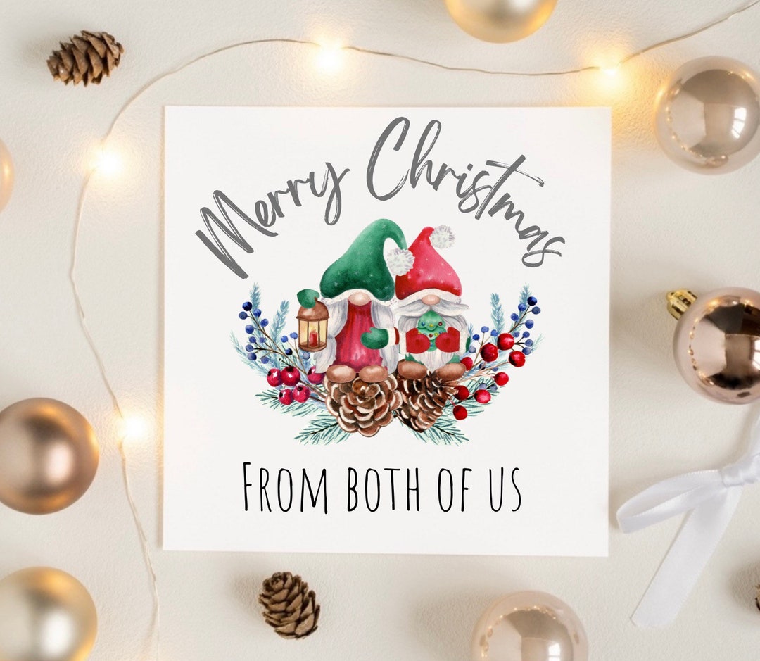 Merry Christmas From Both of Us Christmas Gonk Card Xmas - Etsy