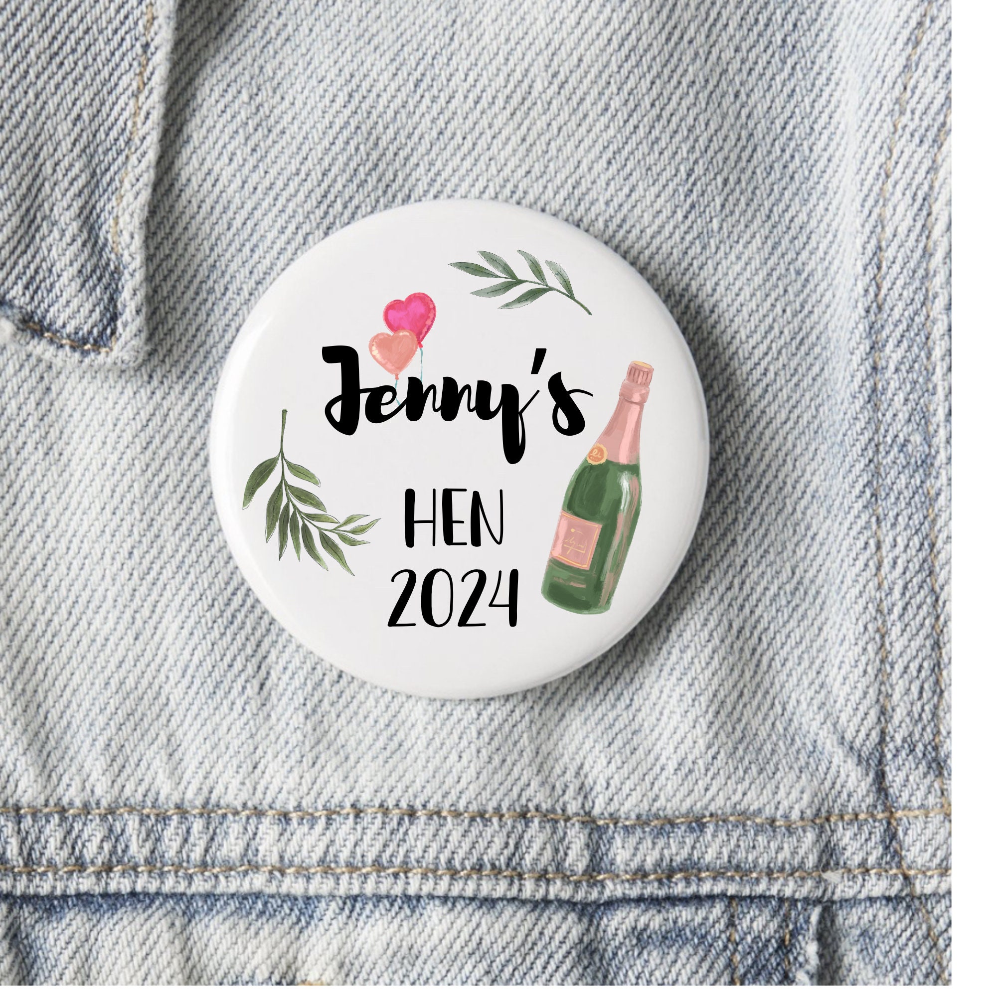 Personalised Hen Party Badge, Hen Party Name Badges, Girls Weekend ...