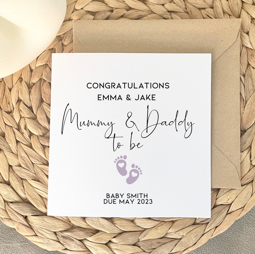Congratulations Mummy and Daddy to Be, Personalised Pregnancy Card for ...