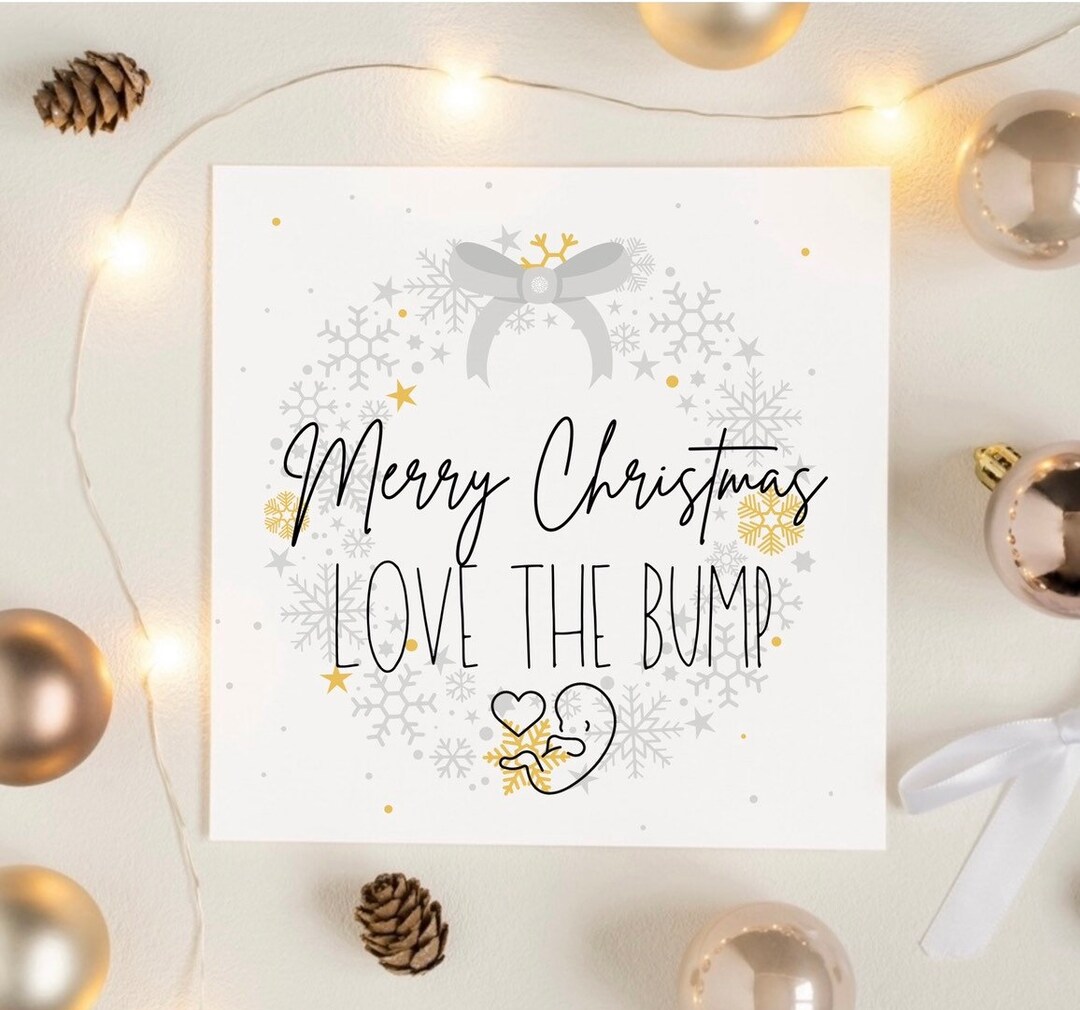 Merry Christmas Love From the Bump Card, Unborn Baby Xmas Card for ...