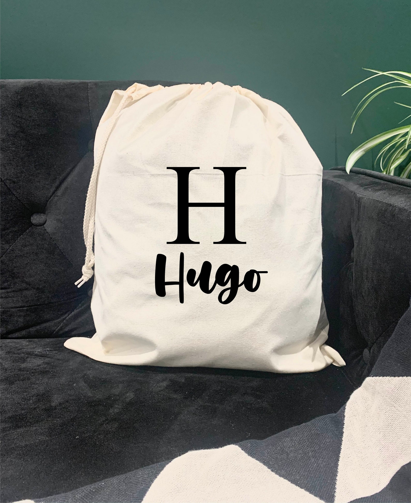 Personalised Name Initial Drawstring Bag School Pe Bag, Christmas ...