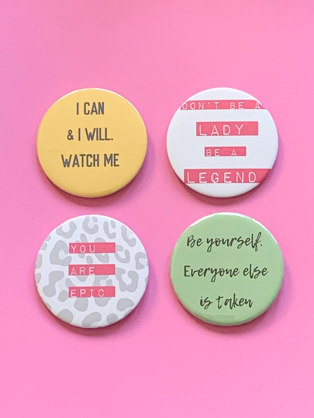 Positive Badges, Positivity Pins, Cheer up Gifts, Colourful Badges, I ...