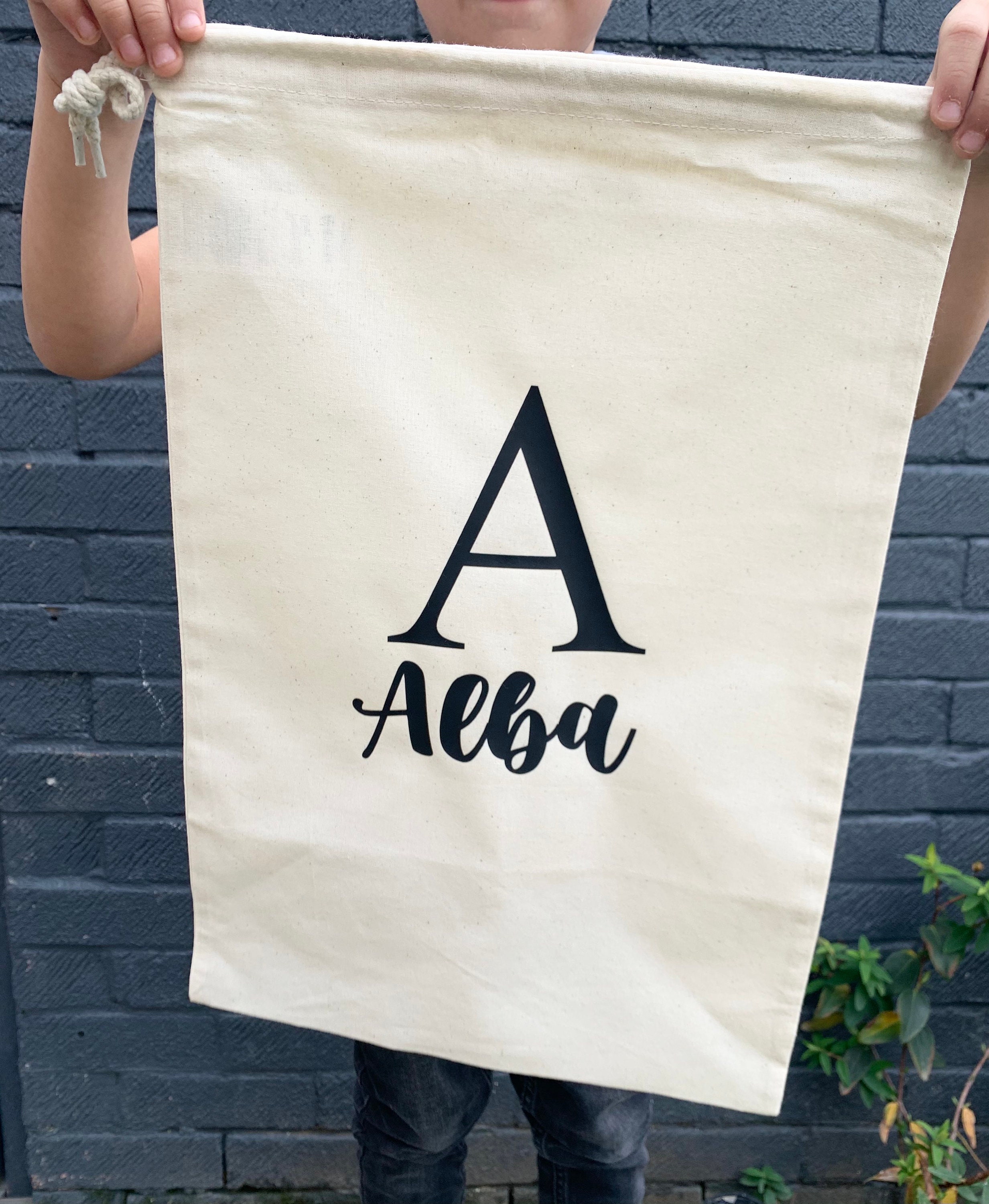 Personalised Name Initial Drawstring Bag School Pe Bag - Etsy UK