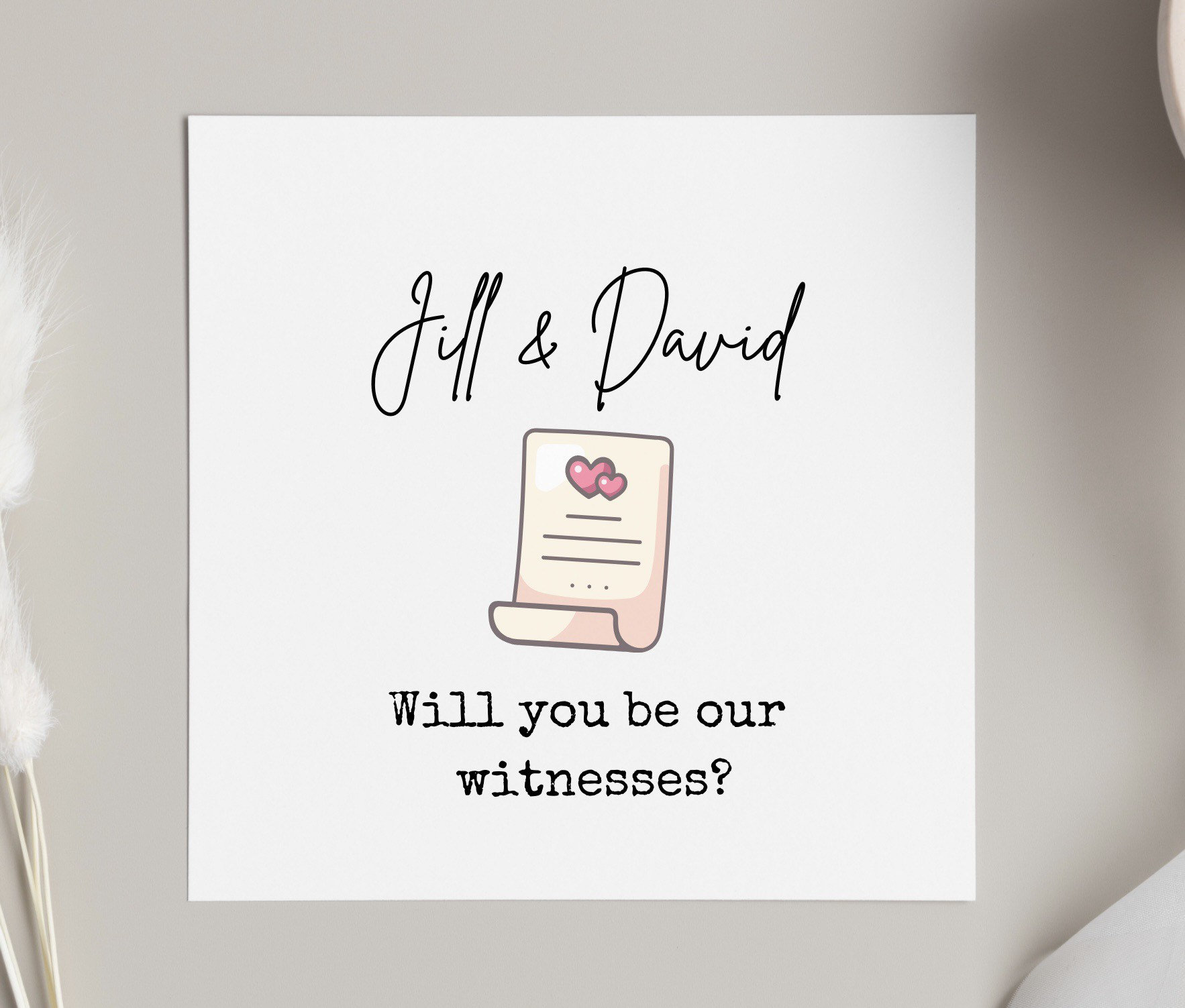 Will You Be My Our Witnesses Card Marriage Witness Proposal - Etsy UK