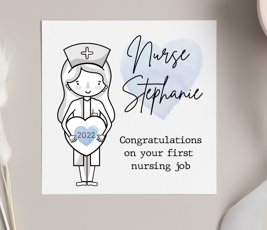 Congratulations on First Nursing Job, Personalised Nurse Card, Card for ...