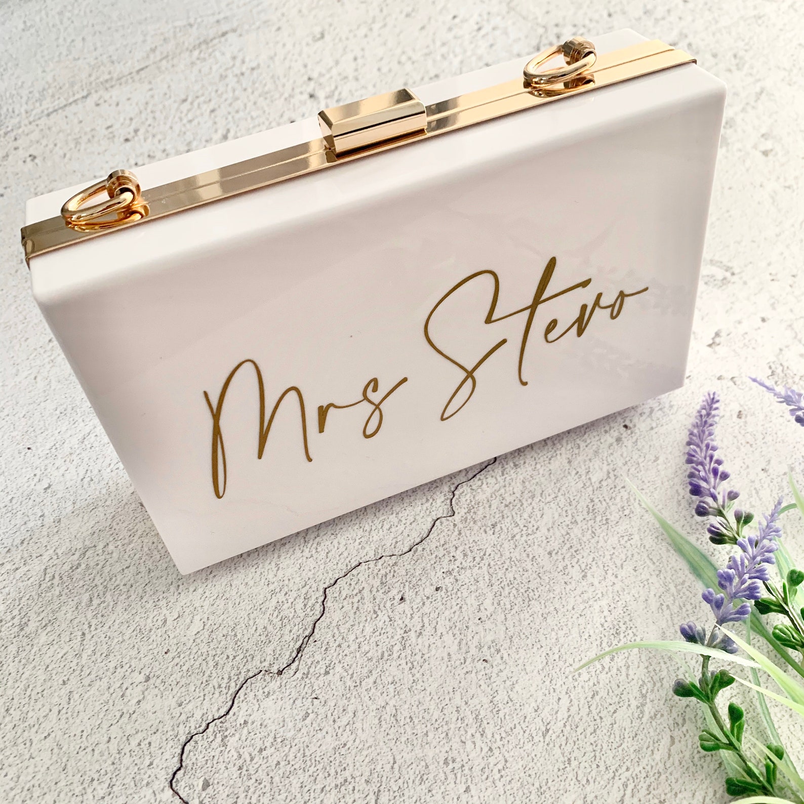 Bride Handbag, White Bridal Clutch Bag, Personalised Clutch Bag ...