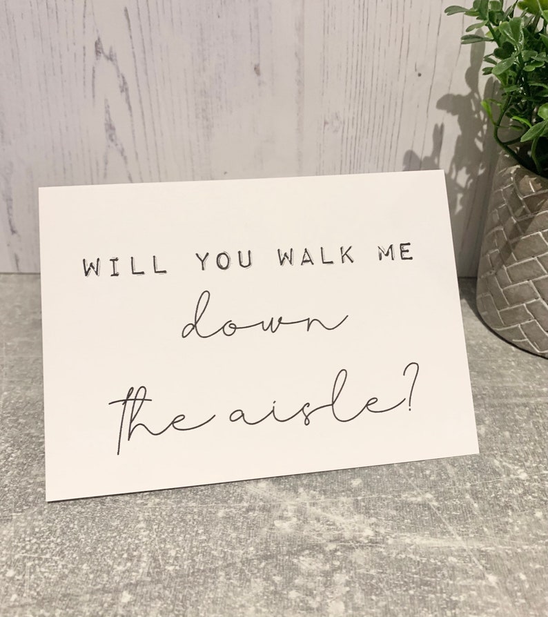Will You Walk Me Down the Aisle Card Dad Walk Me Down Wedding - Etsy