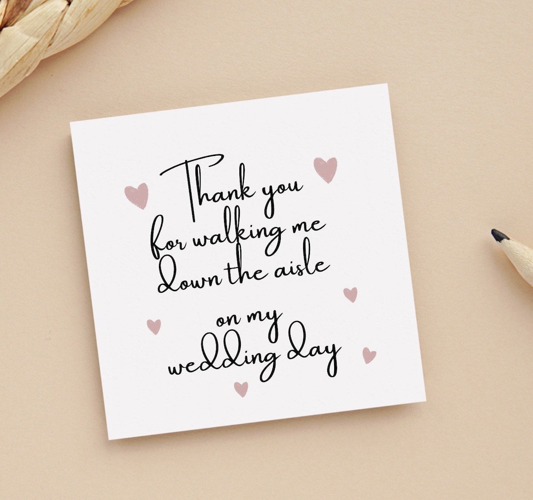 Thank You for Walking Me Down the Aisle, Card to Say Thank You to Dad ...
