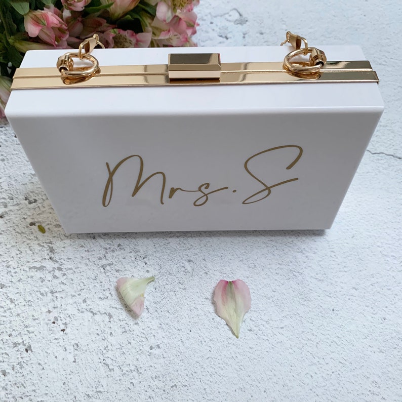 Bride Handbag, White Bridal Clutch Bag, Personalised Clutch Bag ...