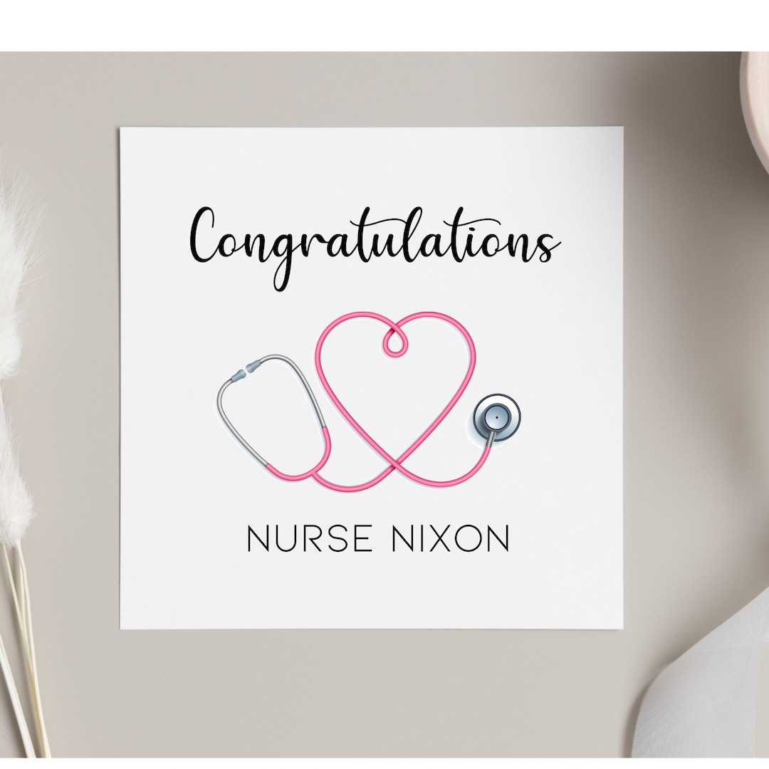 Nurse Graduation Card, Congratulations on New Nursing Job, Personalised ...