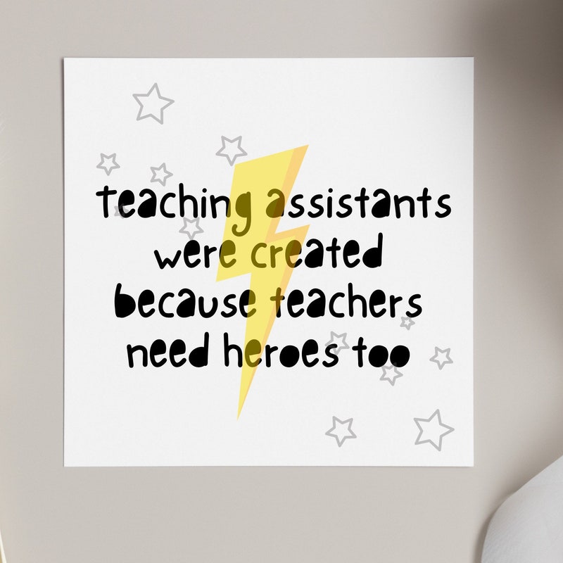 Teacher Assistant Thank You Card - Etsy