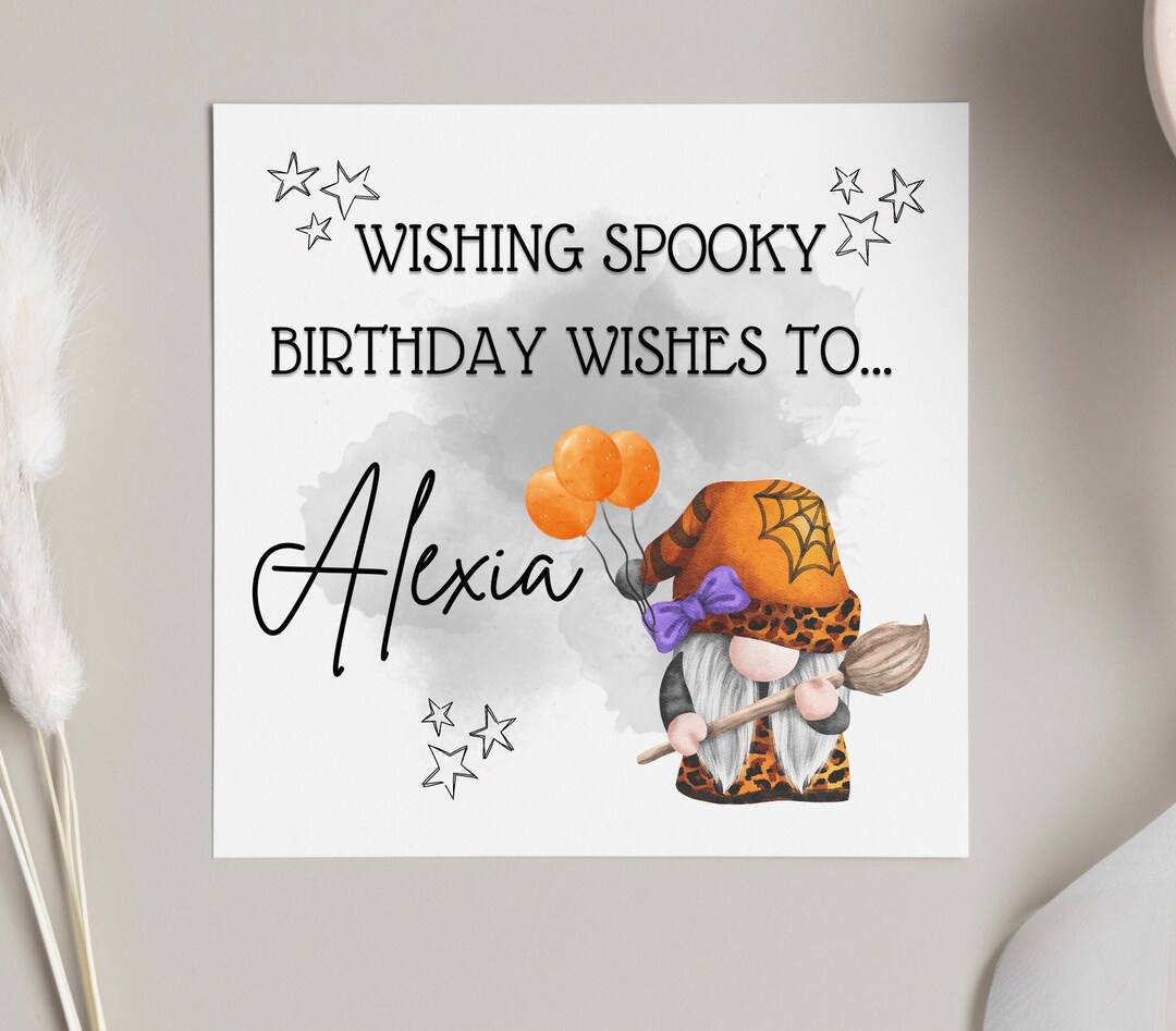 Halloween Birthday Card, Personalised Bday Cards for Those Born Around ...