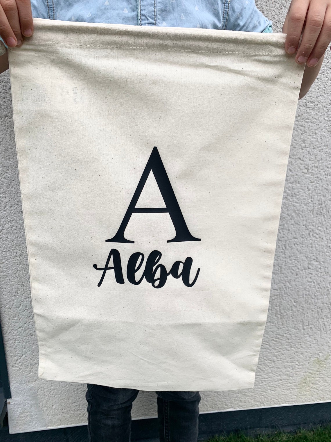 Personalised Name Initial Drawstring Bag School Pe Bag, Christmas ...