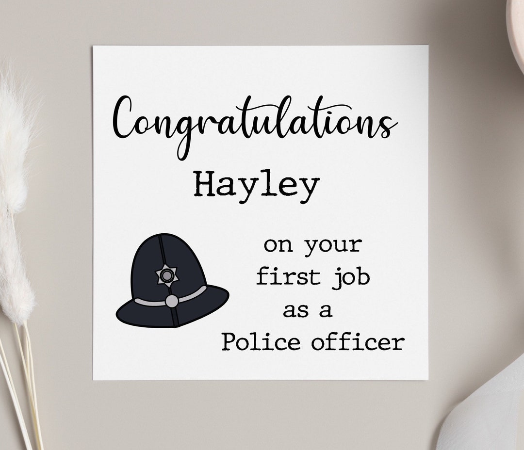Police Card, Congratulations on First Police Officer Job, Personalised ...