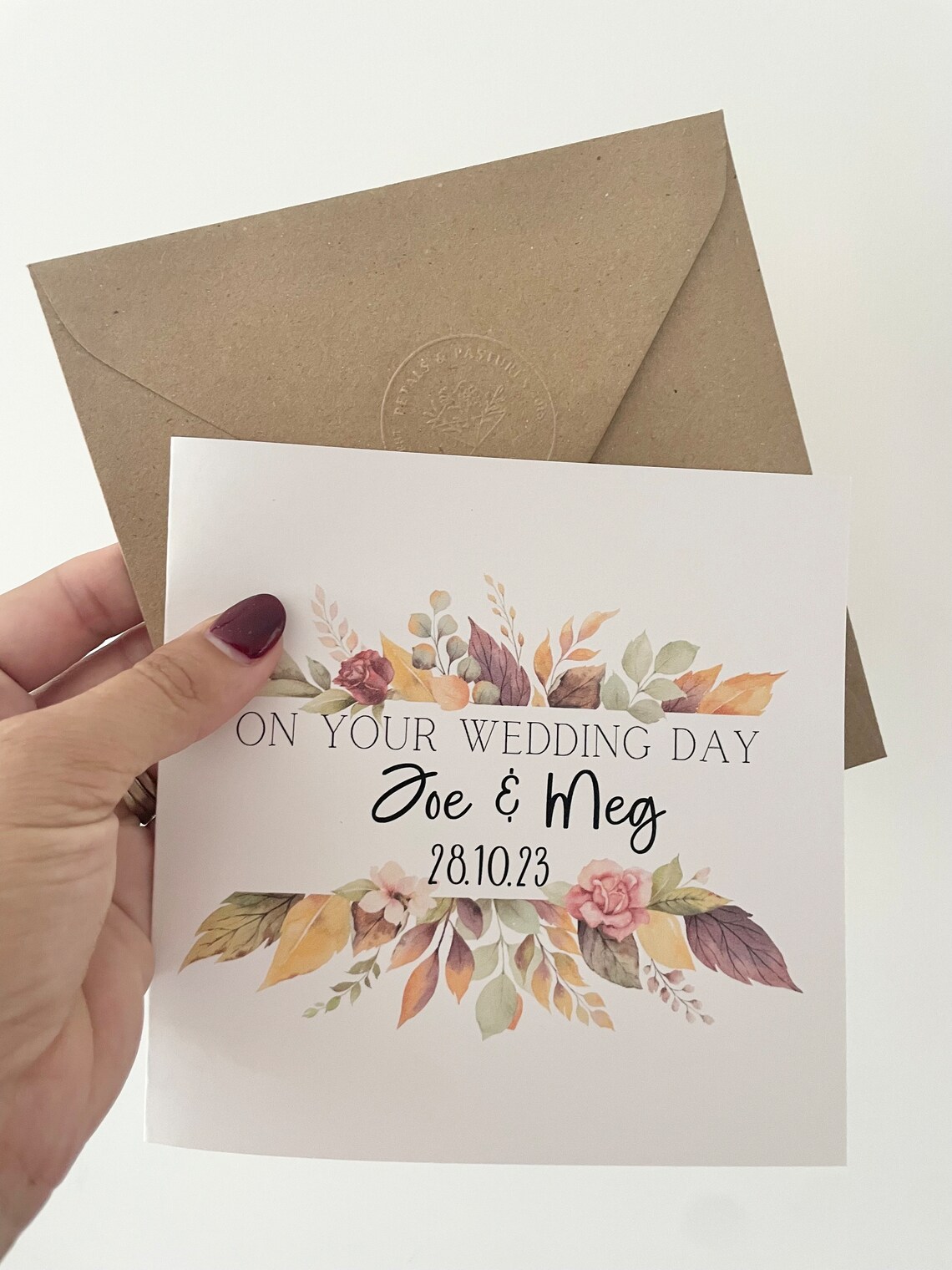On Your Wedding Day Card, Autumn / Fall Wedding Card Personalised ...