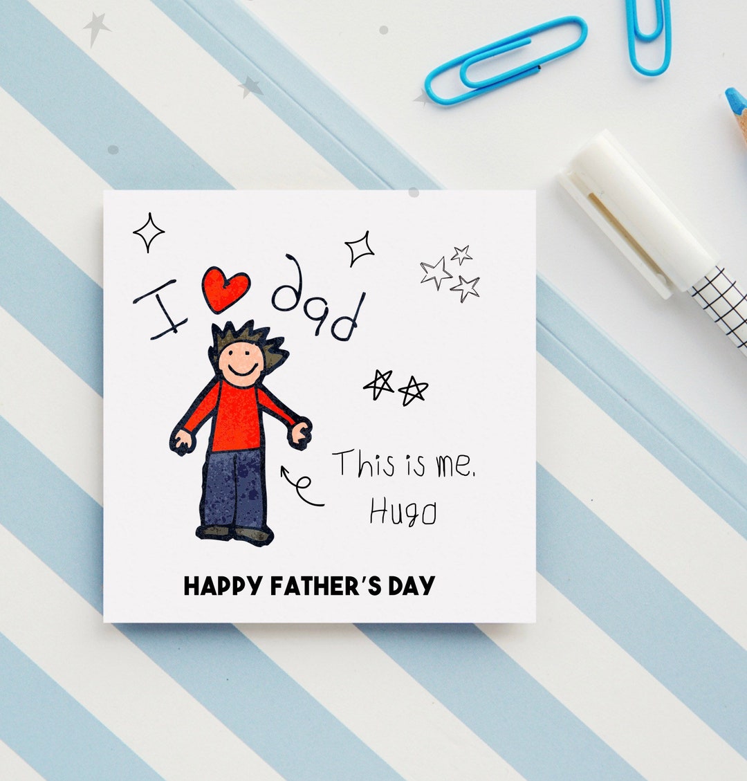 I Love Dad Card for Father’s Day, Greeting Card for Dads From Child ...