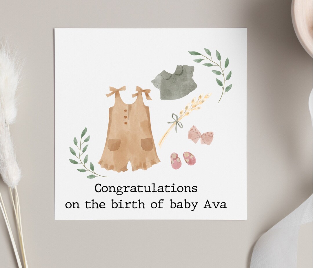 Congratulations on Baby Card, a Personalised Card for New Parents on ...