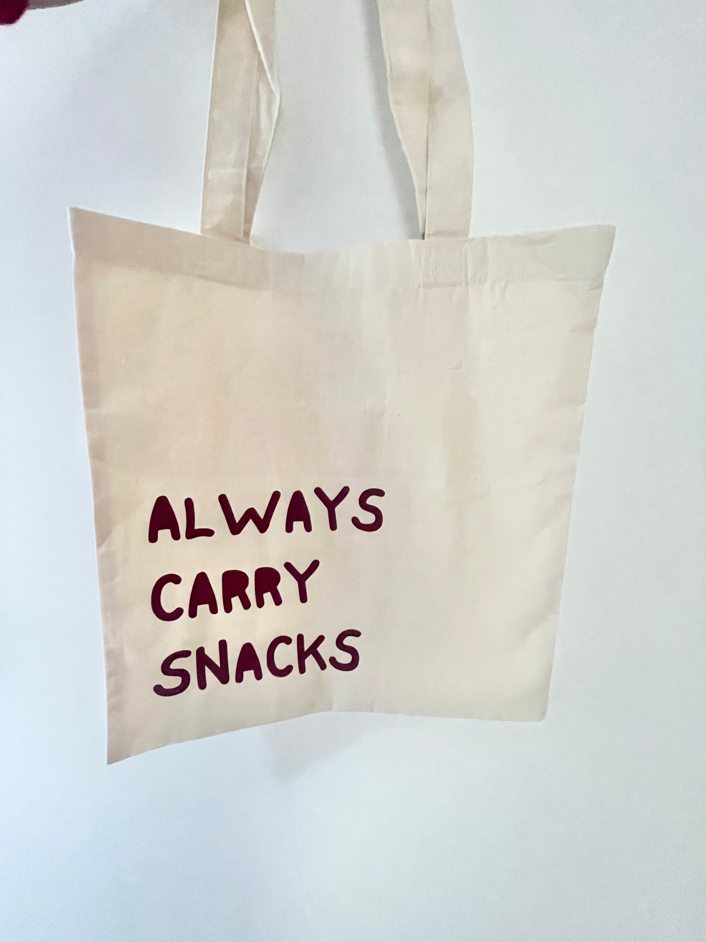 Always Carry Snacks Tote Bag: Organic Cotton Eco-friendly Shopper - Etsy