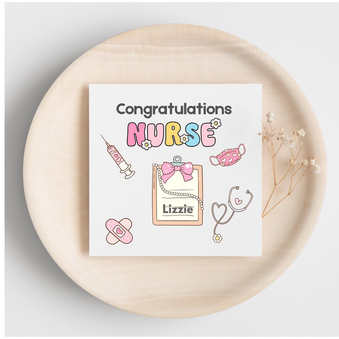 Congratulations on Nursing Job, Personalised Nurse Card, Card for Newly ...